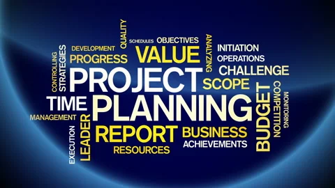 4k Project Planning Animated Tag Word Cl... | Stock Video | Pond5