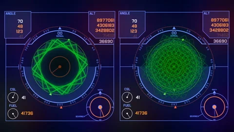 4k Radar GPS signal tech screen display,... | Stock Video | Pond5