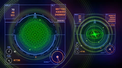 4k Radar GPS signal tech screen display,... | Stock Video | Pond5