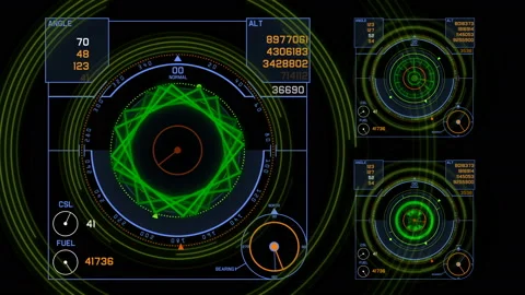 4k Radar GPS signal tech screen display,... | Stock Video | Pond5