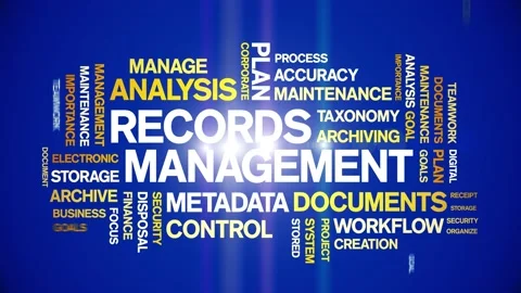 4k Records Management Animated Tag Word ... | Stock Video | Pond5