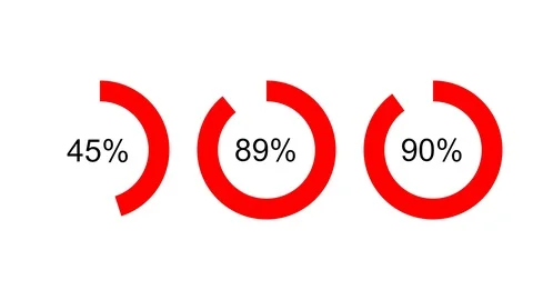 4K Red Three Ring Reverse Pie Chart Per... | Stock Video | Pond5