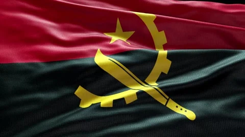 4k render Angola Flag video waving in wi... | Stock Video | Pond5
