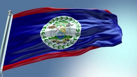 4k render Belize Flag video waving in wi... | Stock Video | Pond5