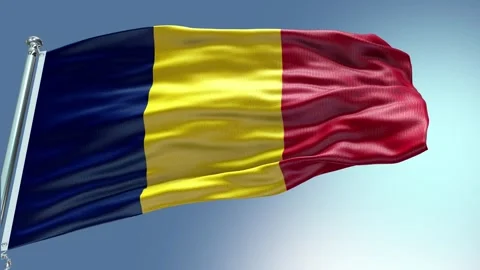 4k render Chad Flag video waving in wind... | Stock Video | Pond5