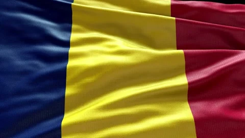 4k render Chad Flag video waving in wind... | Stock Video | Pond5