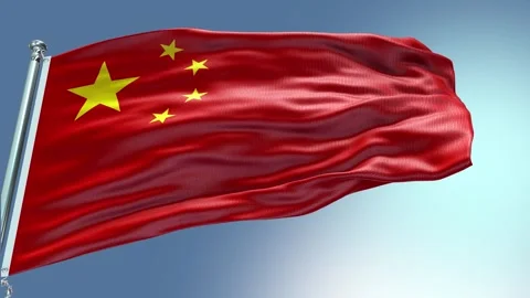 4k render China Flag video waving in win... | Stock Video | Pond5