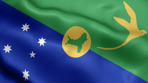 4k render Christmas Island Flag video wa... | Stock Video | Pond5