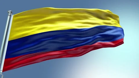 4k render Colombia Flag video waving in ... | Stock Video | Pond5