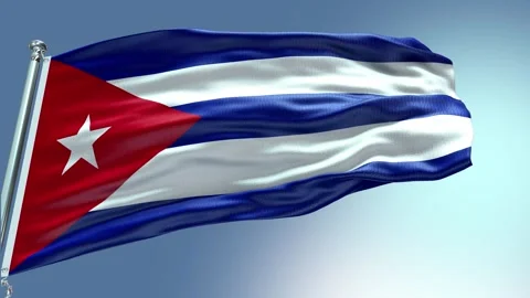 4k render Cuba Flag video waving in wind... | Stock Video | Pond5