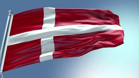 4k render Denmark Flag video waving in w... | Stock Video | Pond5