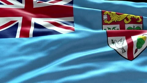 4k render Fiji Flag video waving in wind... | Stock Video | Pond5