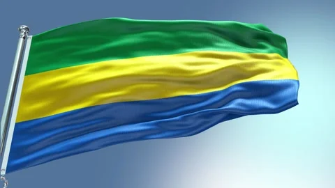 4k render Gabon Flag video waving in win... | Stock Video | Pond5
