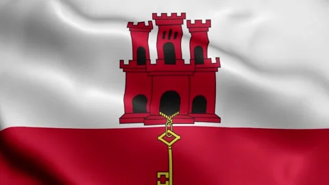 4k render Gibraltar Flag video waving in... | Stock Video | Pond5
