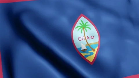 4k render Guam Flag video waving in wind... | Stock Video | Pond5