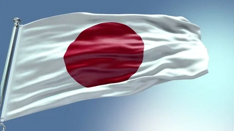 4k render Japan Flag video waving in win... | Stock Video | Pond5
