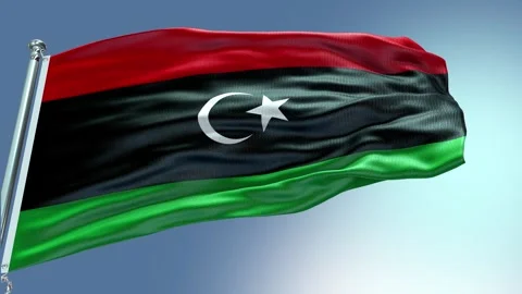 4k render Libya Flag video waving in win... | Stock Video | Pond5