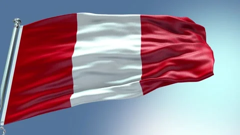4k render Peru Flag video waving in wind... | Stock Video | Pond5