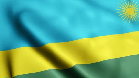 4k render Rwanda Flag video waving in wi... | Stock Video | Pond5