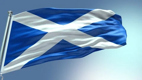 4k render Scotland Flag video waving in ... | Stock Video | Pond5
