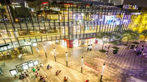 4k resolution shopping mall night time l... | Stock Video | Pond5