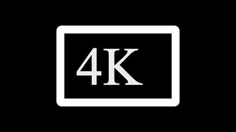 4K resolution symbol on black background | Stock Video | Pond5