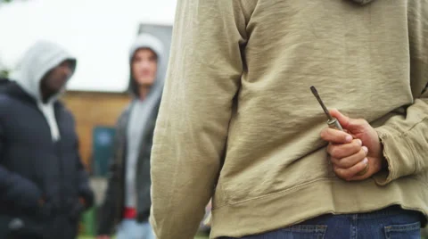 4K Rival gang members face off on city s... | Stock Video | Pond5
