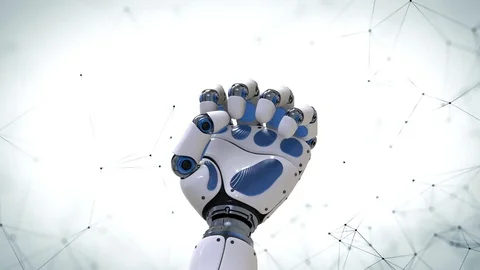 4K. Robot Arm.Robotic hand in motion on ... | Stock Video | Pond5