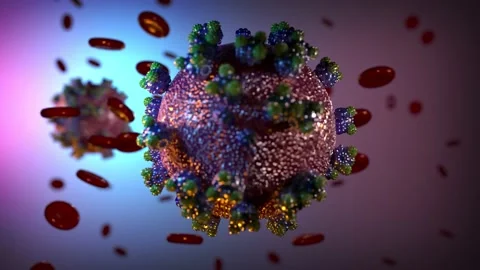 4k rotate animated covid virus with flyi... | Stock Video | Pond5