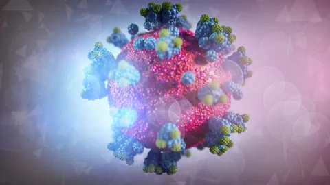 4k rotate animated covid virus with part... | Stock Video | Pond5