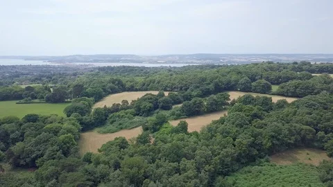 4k Rotating aerial view of Devon country... | Stock Video | Pond5