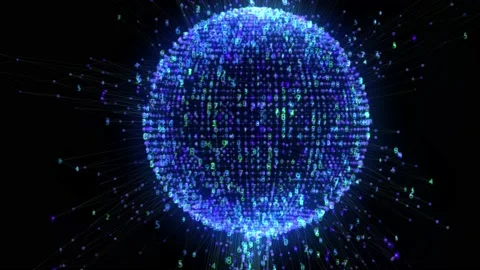4k rotating holographic sphere with numb... | Stock Video | Pond5