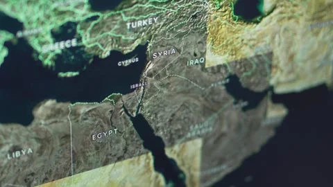 4k satellite view of Israel and Gaza Str... | Stock Video | Pond5