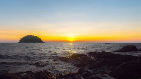 4k Scene of sunset tropical beach sea. N... | Stock Video | Pond5