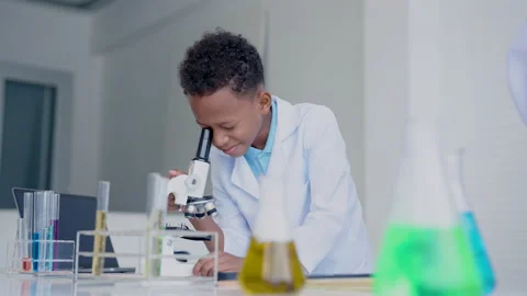 4K, school children in science classroom... | Stock Video | Pond5
