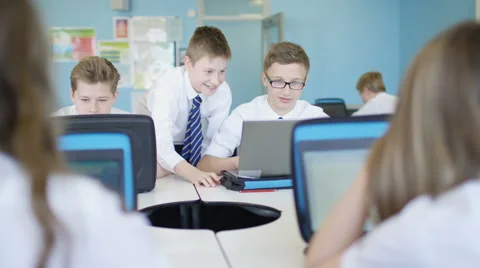 4K School children working on computers ... | Stock Video | Pond5