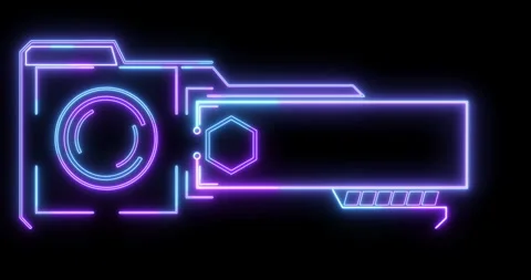 4K Sci-fi designed neon hud lower third.... | Stock Video | Pond5