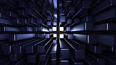 4K Seamless loop metallic cubic terrain | Stock Video | Pond5