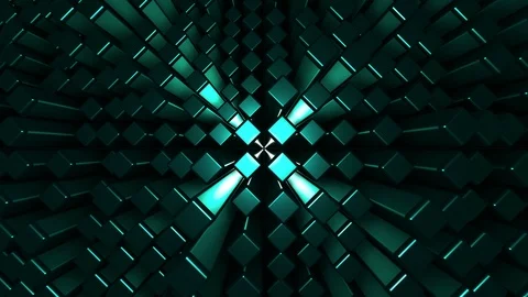 4K Seamless loop metallic cubic terrain | Stock Video | Pond5