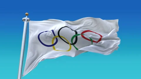 4k Seamless Olympic flag waving in wind,... | Stock Video | Pond5