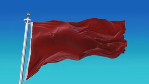 4k Seamless red flag with flagpole wavin... | Stock Video | Pond5