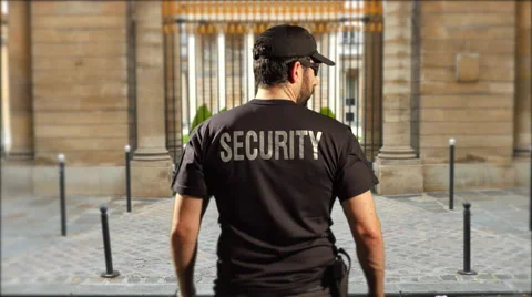 4K Security Guard in Black Uniform, Prot... | Stock Video | Pond5