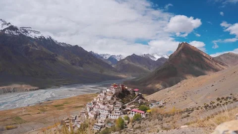 4K shot of Key Monastery in background o... | Stock Video | Pond5