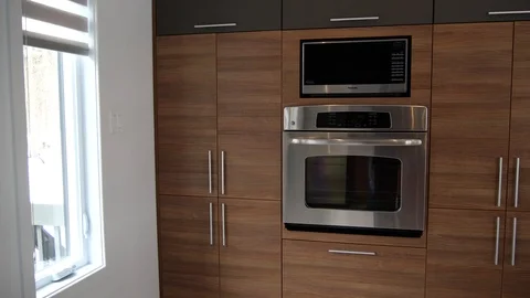 4k - Sidepan of a beautiful modern kitch... | Stock Video | Pond5