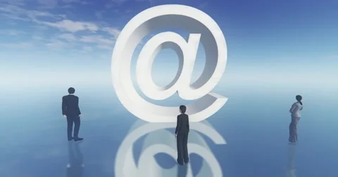 4k at sign email symbol,business man aro... | Stock Video | Pond5