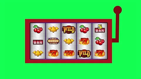 4k Slot machine winning animation on gre... | Stock Video | Pond5