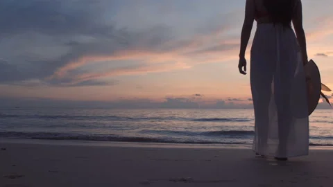 4K Slow motion beautiful women wear whit... | Stock Video | Pond5