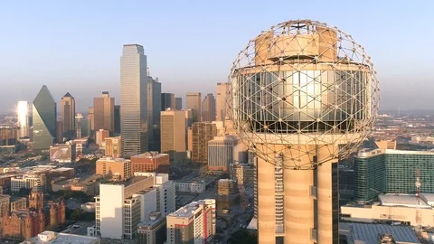 4K Slow Motion Reunion Tower Dallas Skyl... | Stock Video | Pond5