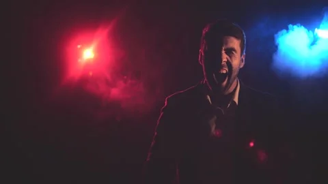 4k slow motion video of man screaming on... | Stock Video | Pond5