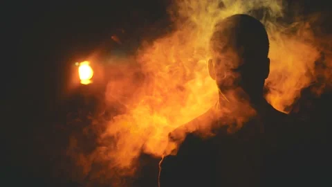 4k slow motion video of man screaming on... | Stock Video | Pond5